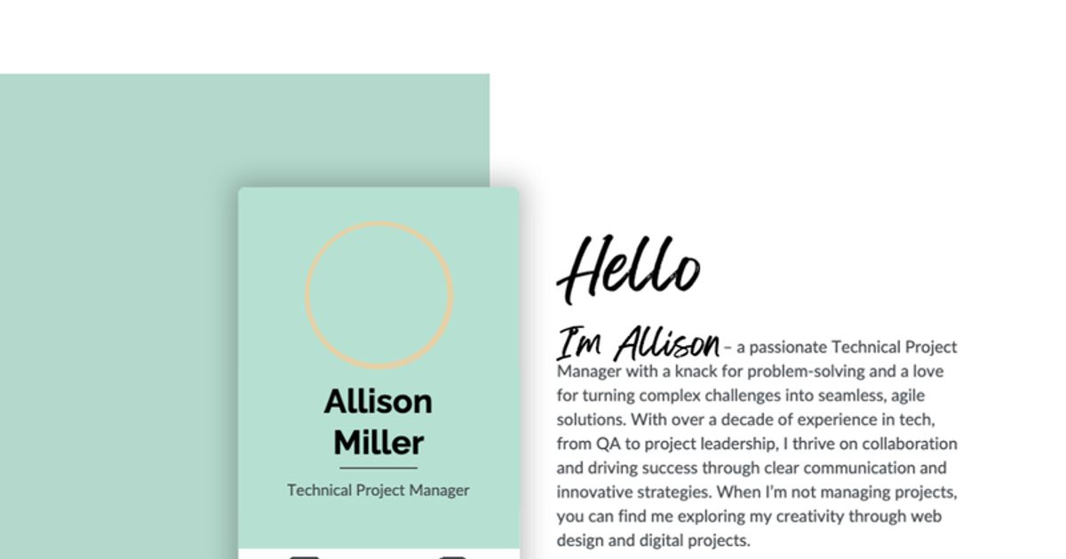 Allison Miller - Technical Project Manager & Web Designer